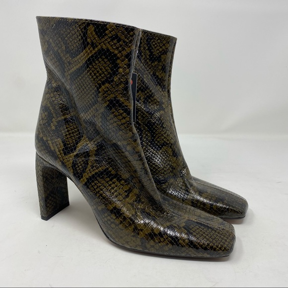 Zara | Shoes | Nwt Zara Square Toe Snakeskin Booties | Poshmark